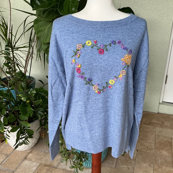 Sundance | Sweaters | Sundance Blue Heart Sweater Nwt | Poshmark